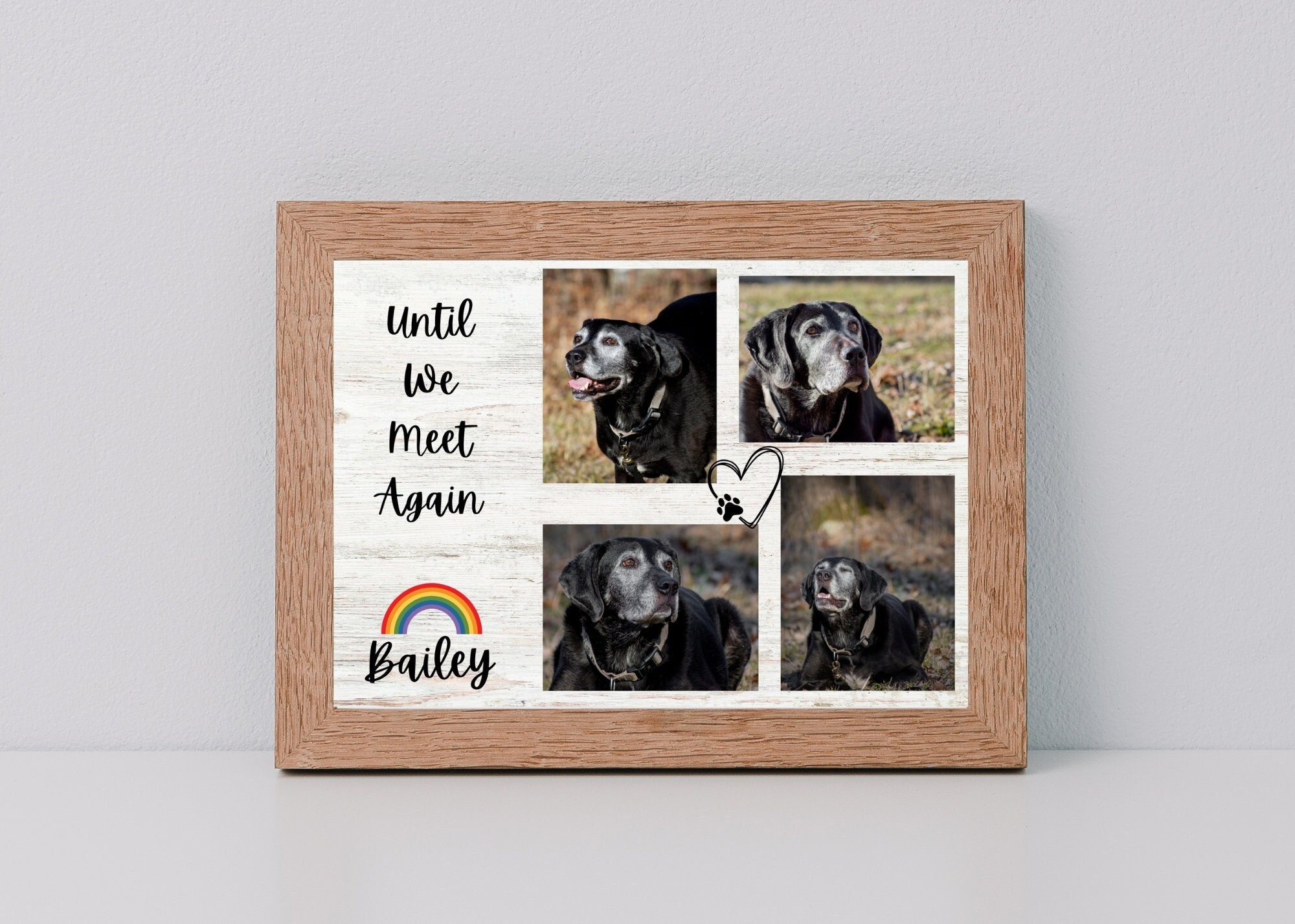 Personalized Rainbow Bridge Pet Memorial Photo Collage Template ...
