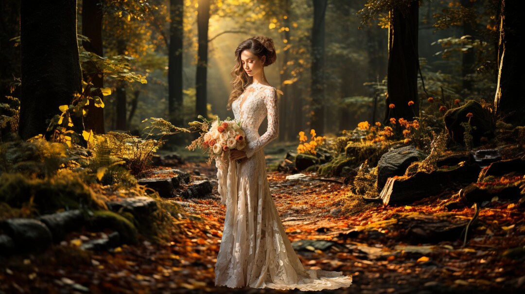 Autumn Woods Digital Backdrops, Forrest Digital Background, Halloween ...