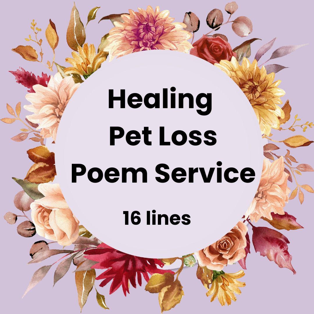 Custom Healing Poem Pet Loss Pet Memorial for Grieving Owners ...