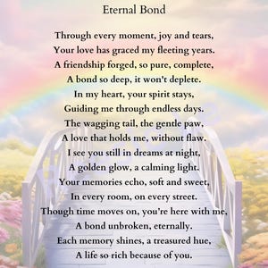 Rainbow Bridge Pet Loss Poem: Memorial Gift (PDF Printable) - Etsy