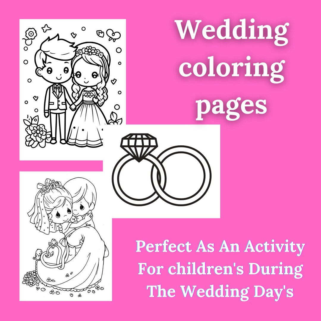 Wedding Coloring Pages Childrens Wedding Activity, Wedding Coloring ...