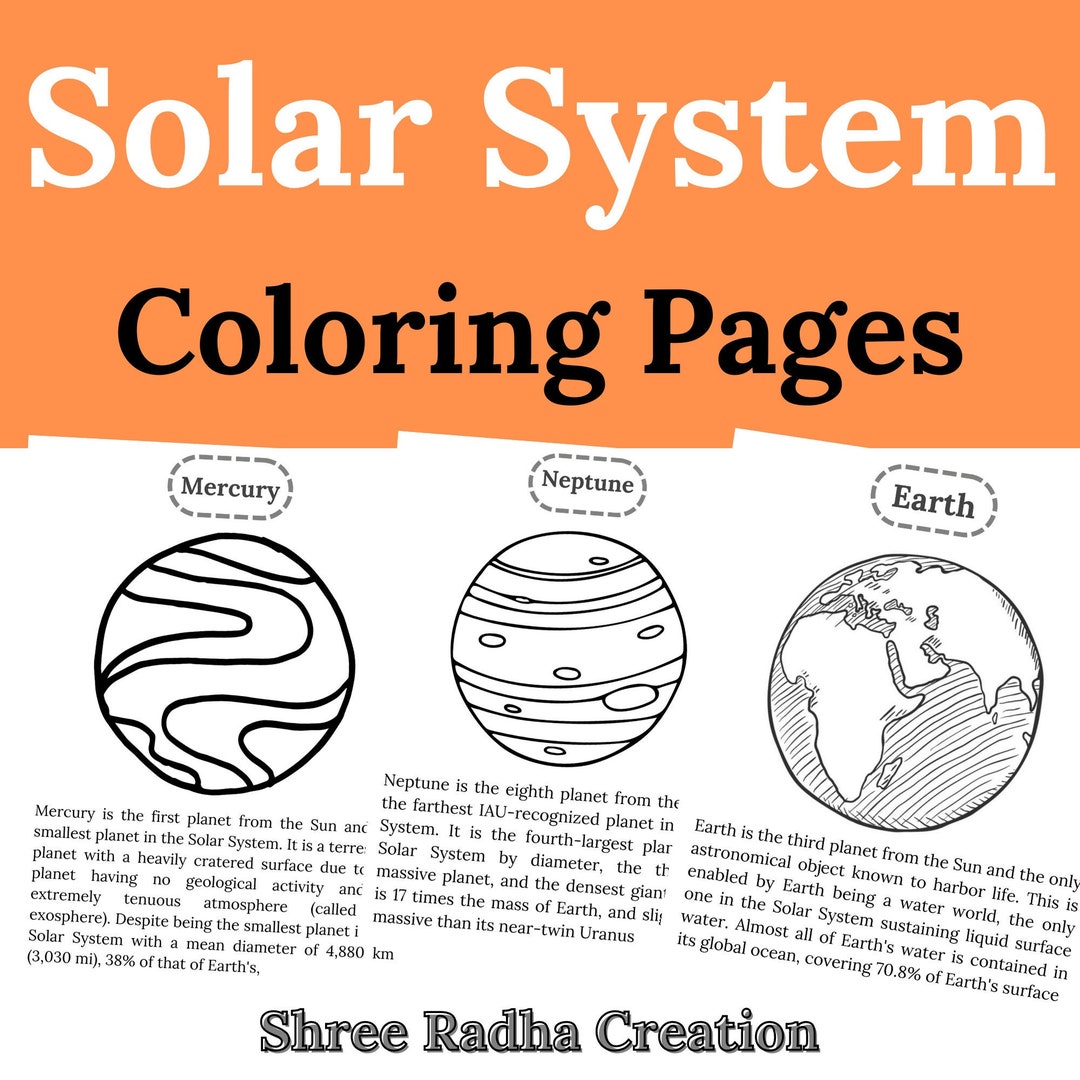 SOLAR SYSTEM Planets Coloring Pages Science Printables Homeschool ...