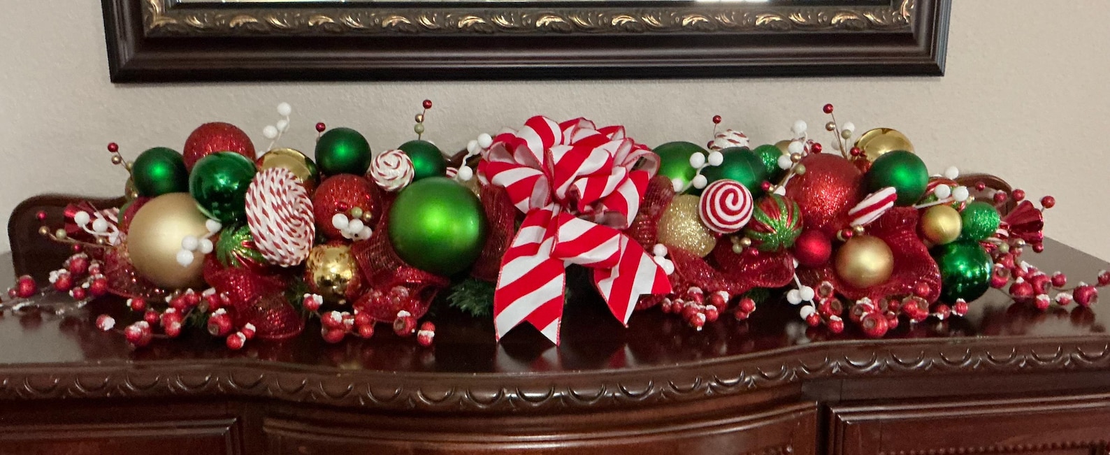 Candy Cane Garland, Christmas Candy Cane Garland, Christmas Centerpiece ...