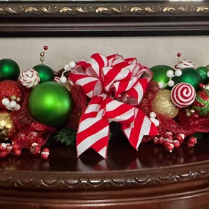 Candy Cane Garland, Christmas Candy Cane Garland, Christmas Centerpiece ...