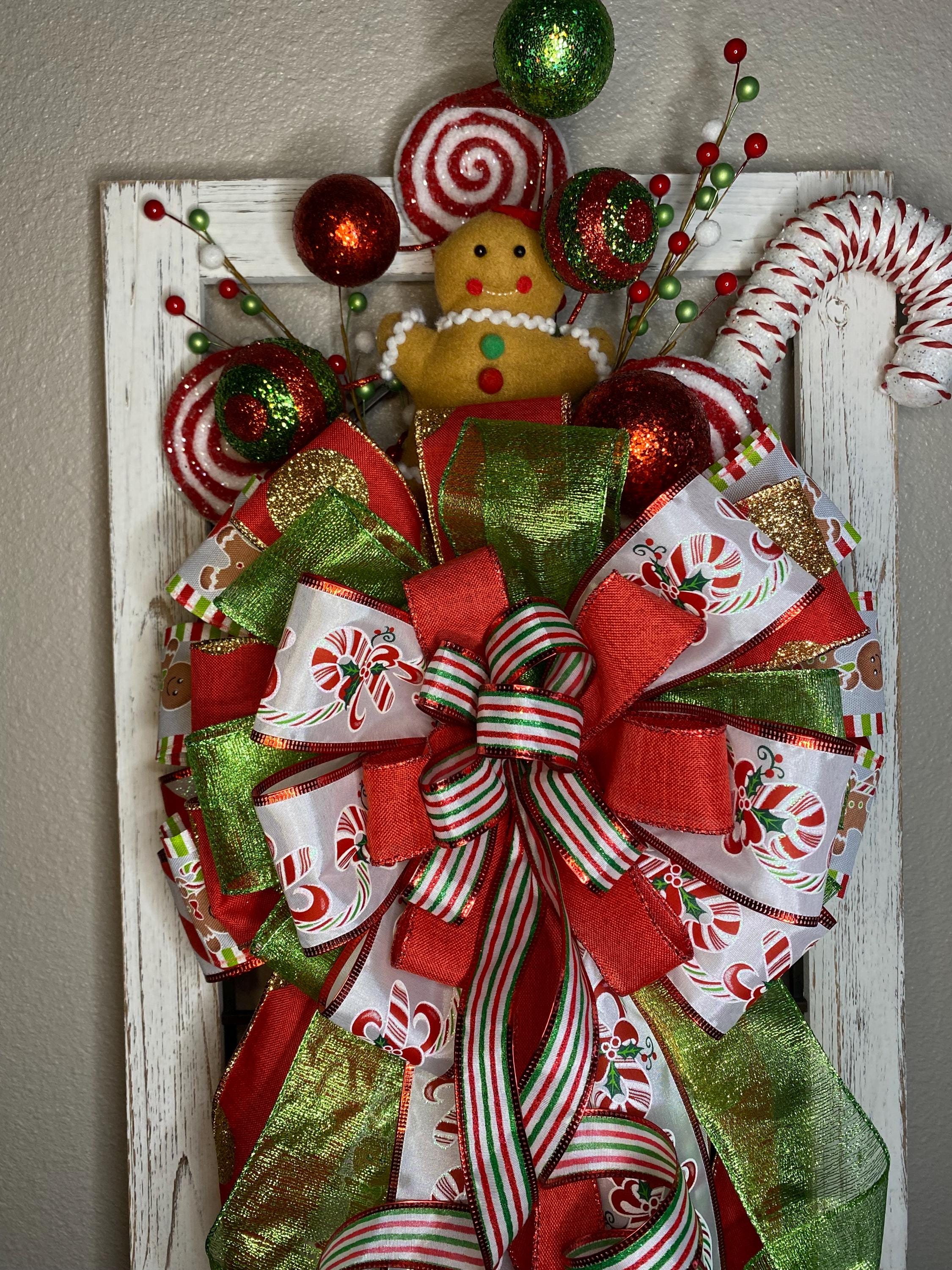 Gingerbread Christmas Tree Topper, Candy Cane Tree Topper, Christmas ...