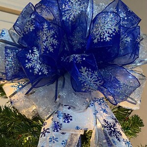 Christmas Tree Bow Topper, Tree Topper, Christmas Wreath Bow, Christmas ...