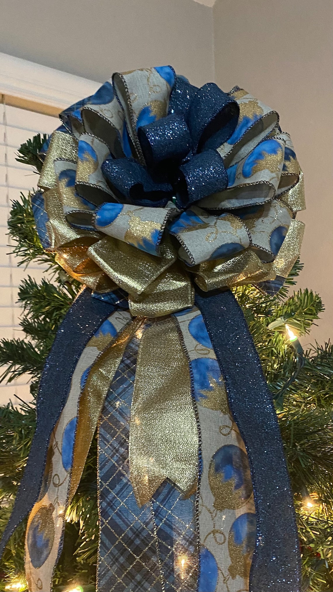 Christmas Tree Bow Topper, Tree Topper, Christmas Wreath Bow, Christmas ...