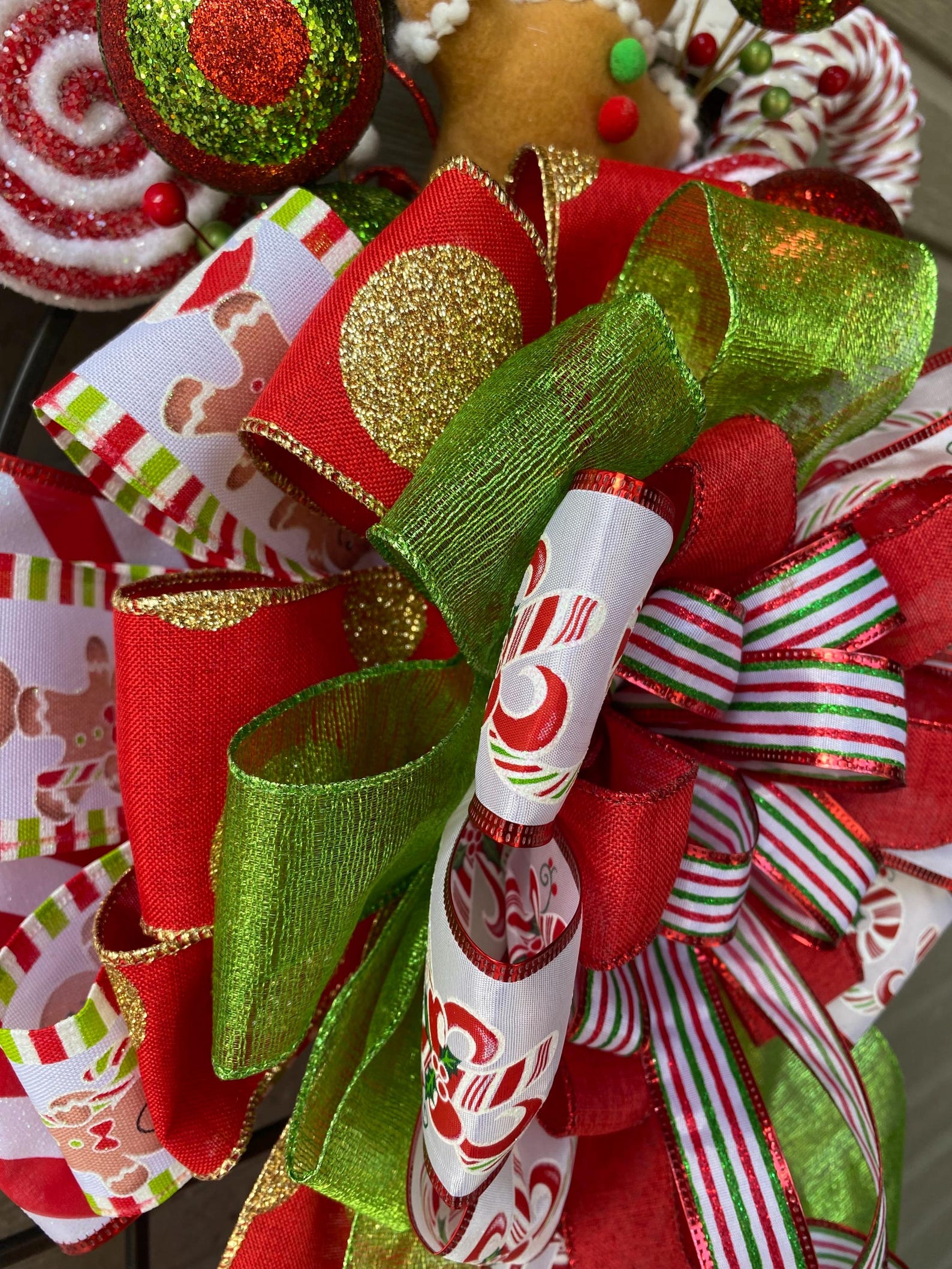 Gingerbread Christmas Tree Topper, Candy Cane Tree Topper, Christmas ...