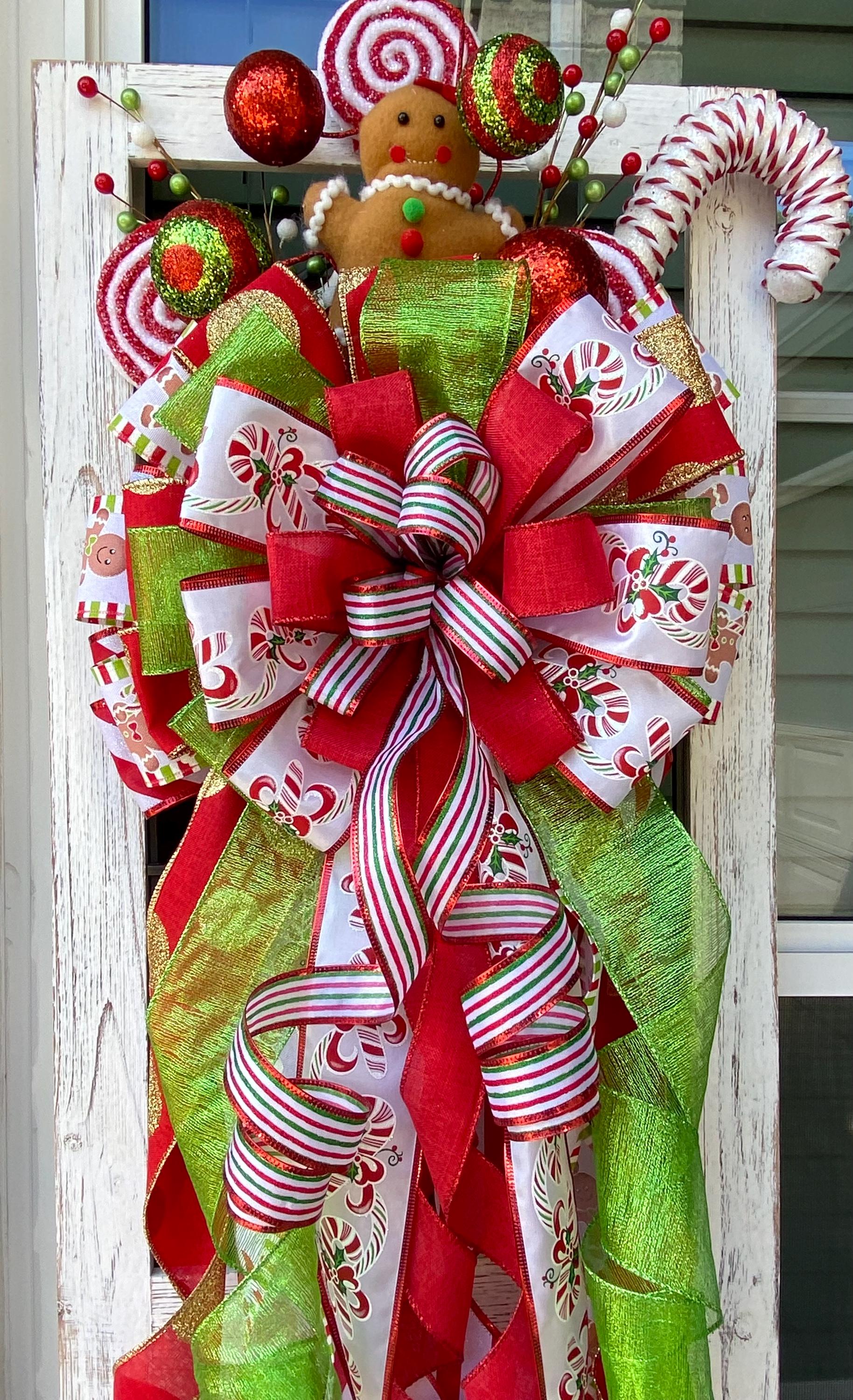 Gingerbread Christmas Tree Topper, Candy Cane Tree Topper, Christmas ...