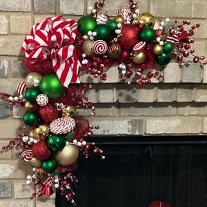 Candy Cane Garland, Christmas Candy Cane Garland, Christmas Centerpiece ...