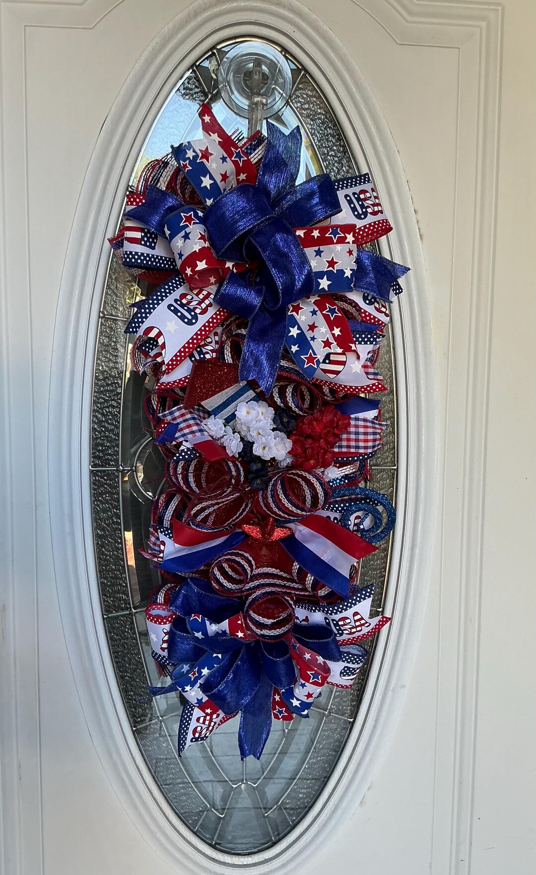 Patriotic Door Swag, Independence Day Swag, Red White and Blue Swag - Etsy