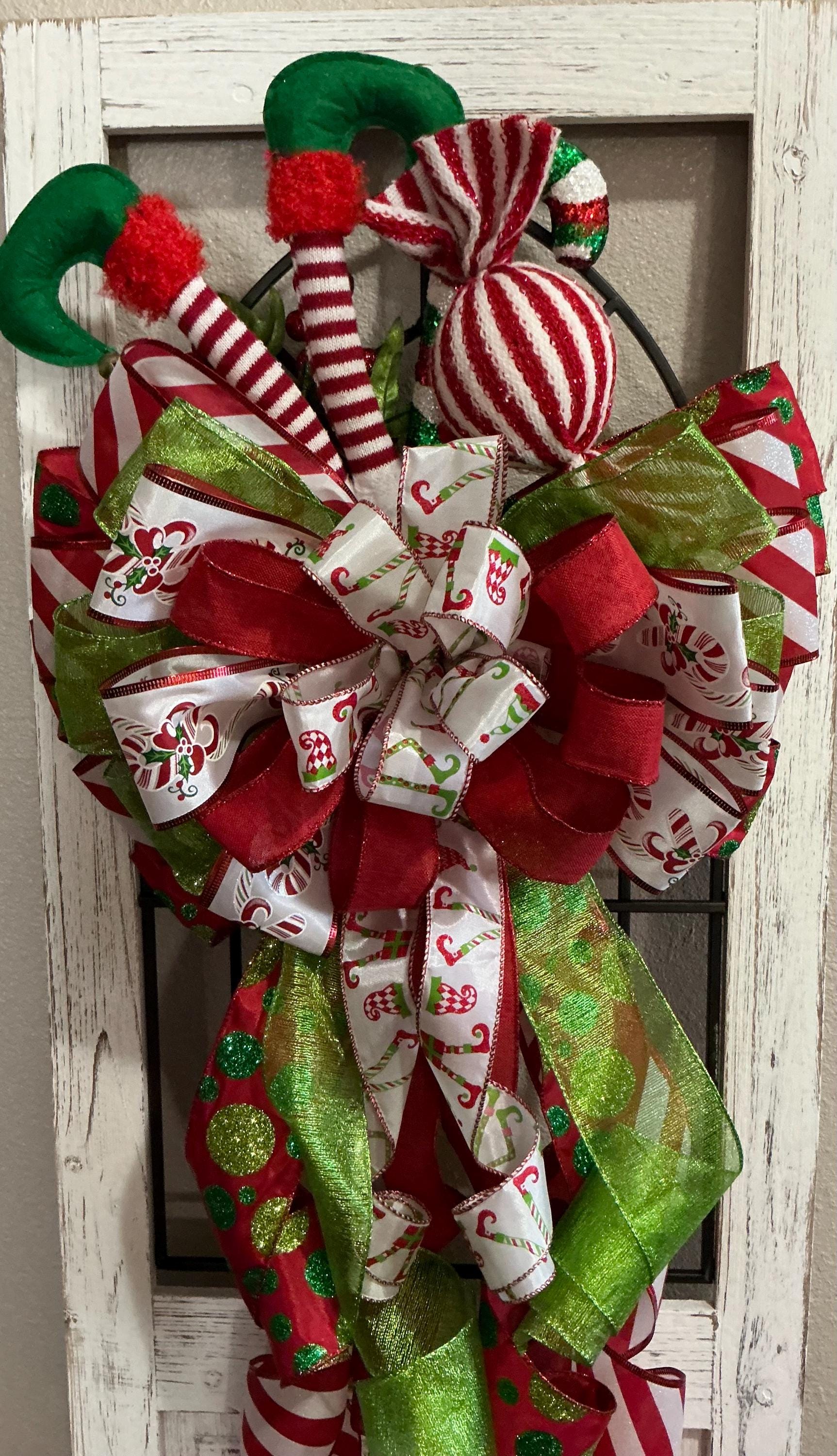 Christmas Tree Topper, Candy Cane Tree Topper, Elf Tree Topper, Snowman ...