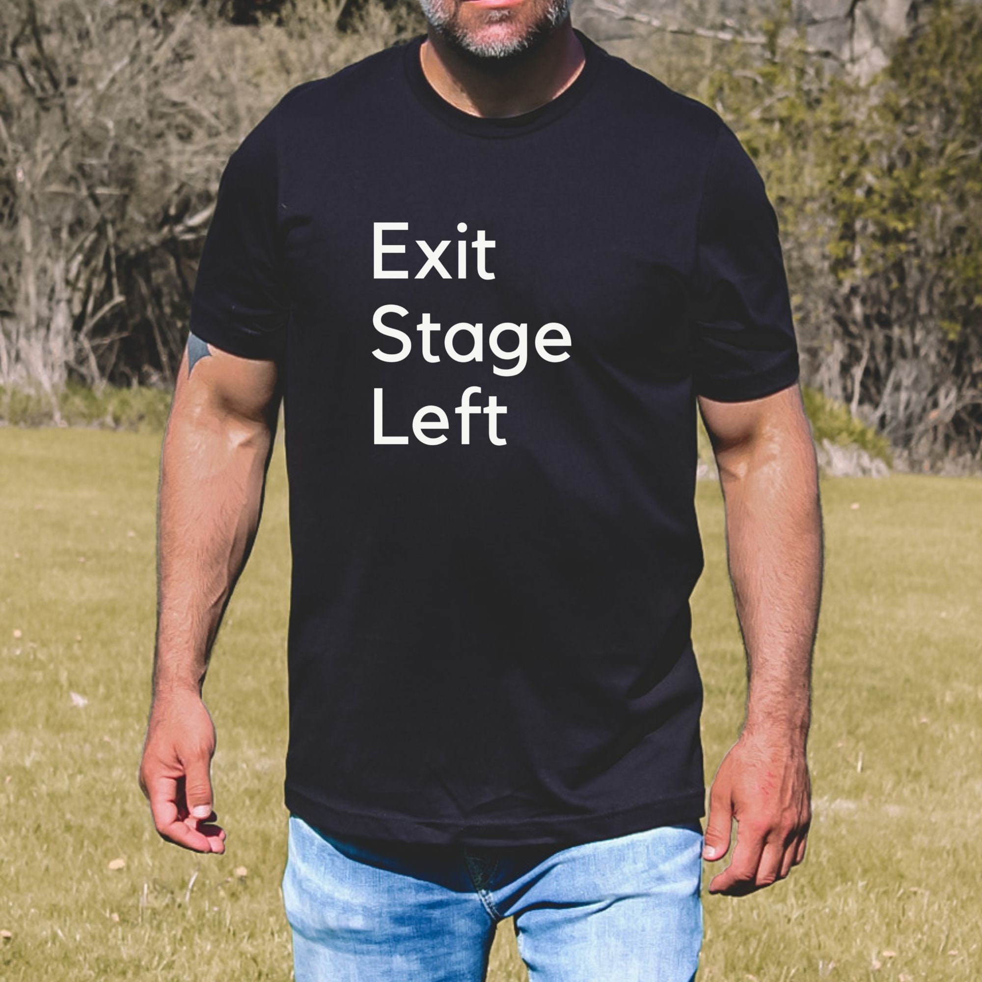 Make a Dramatic Exit With the 'exit Stage Left' Theater-inspired T ...