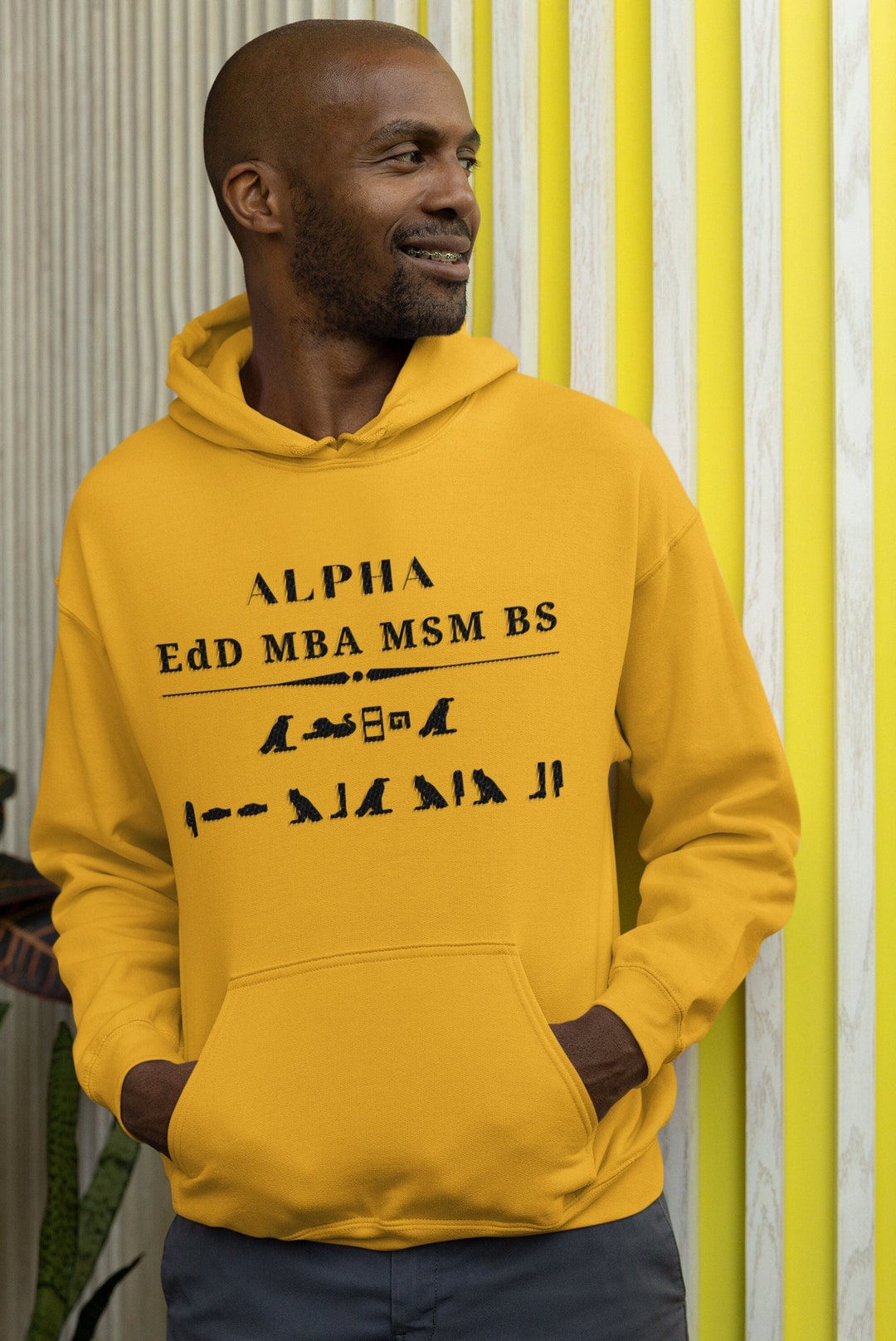 Alpha Edd MBA MSM BS Gold Heavy Blend Hooded Sweatshirt - Etsy