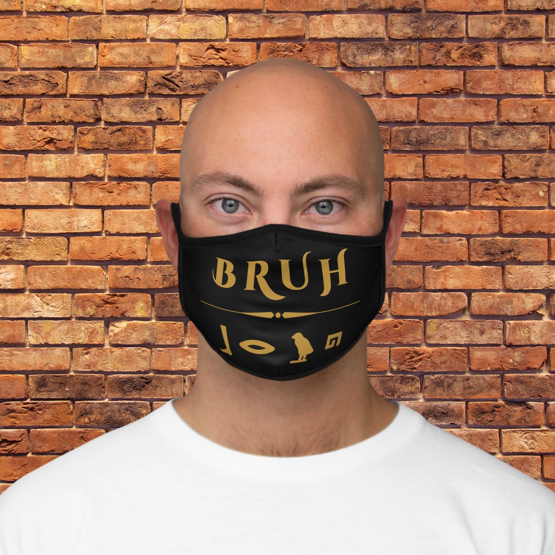 Bruh Glyphs Fitted Face Mask - Etsy