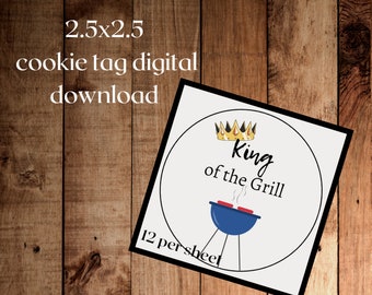 Printable Tag King of the Grill 2 Square - Etsy
