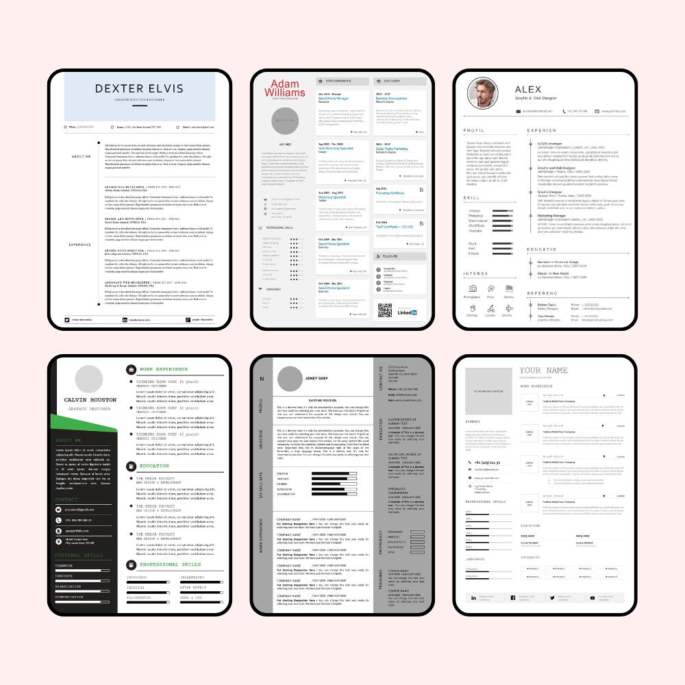 100+ Editable Modern Resume Templates Bundle - Resumes Bundle ...