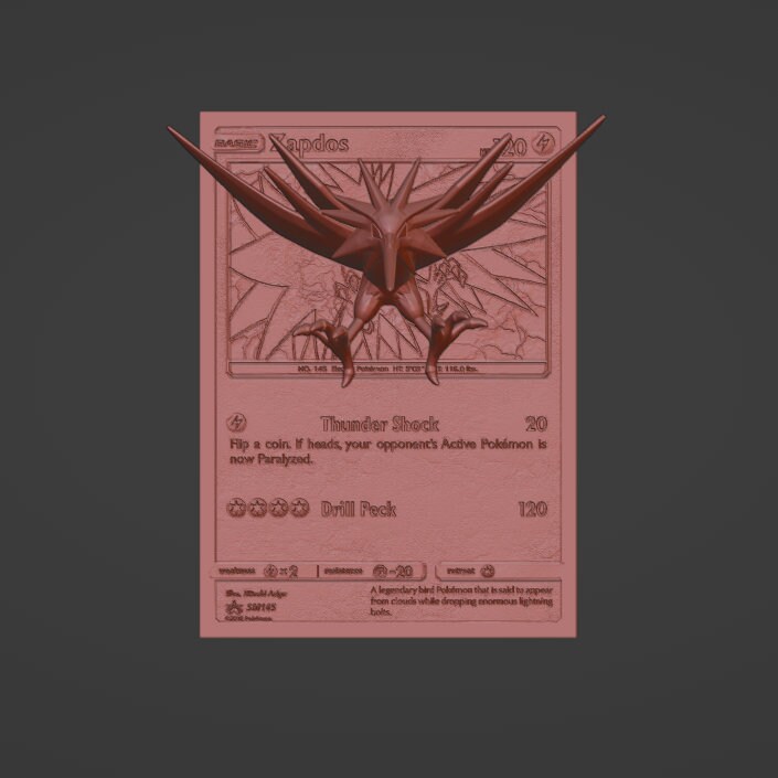 Zapdos - 3D / 4D Card - Custom 3D Printing File - Pokemon - Etsy