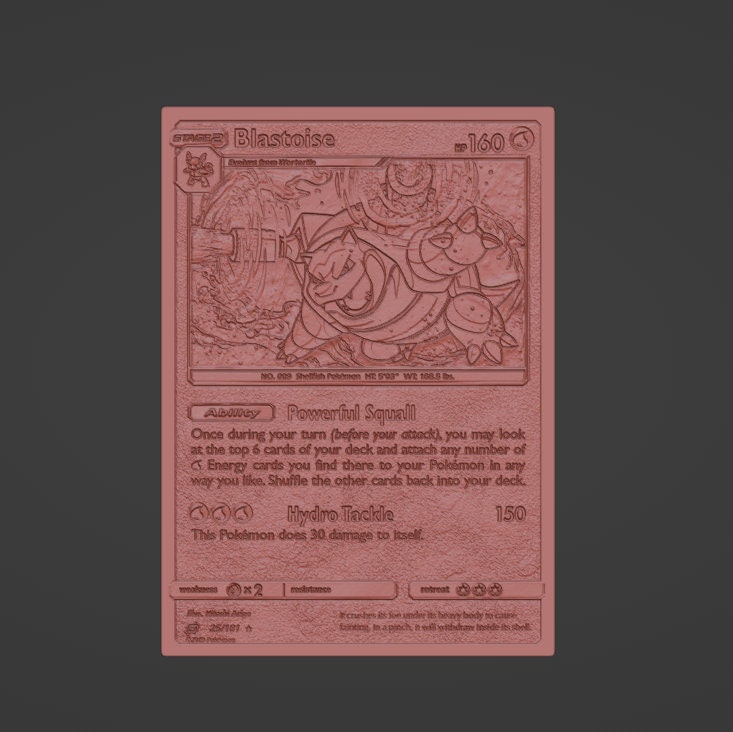 Blastoise 3D / 4D Card Custom 3D Printing File Pokemon - Etsy