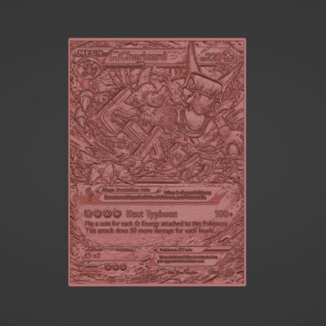MEGA Charizard X EX 3D / 4D Card Custom 3D Printing File Pokemon - Etsy
