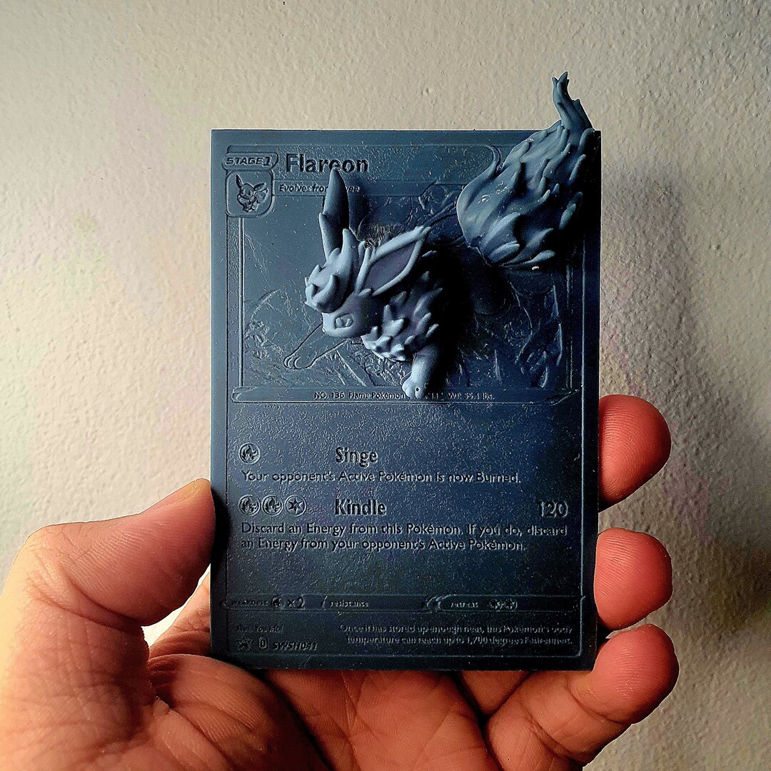 Flareon - 3D / 4D Card - Custom 3D Printing File - Pokemon - Etsy