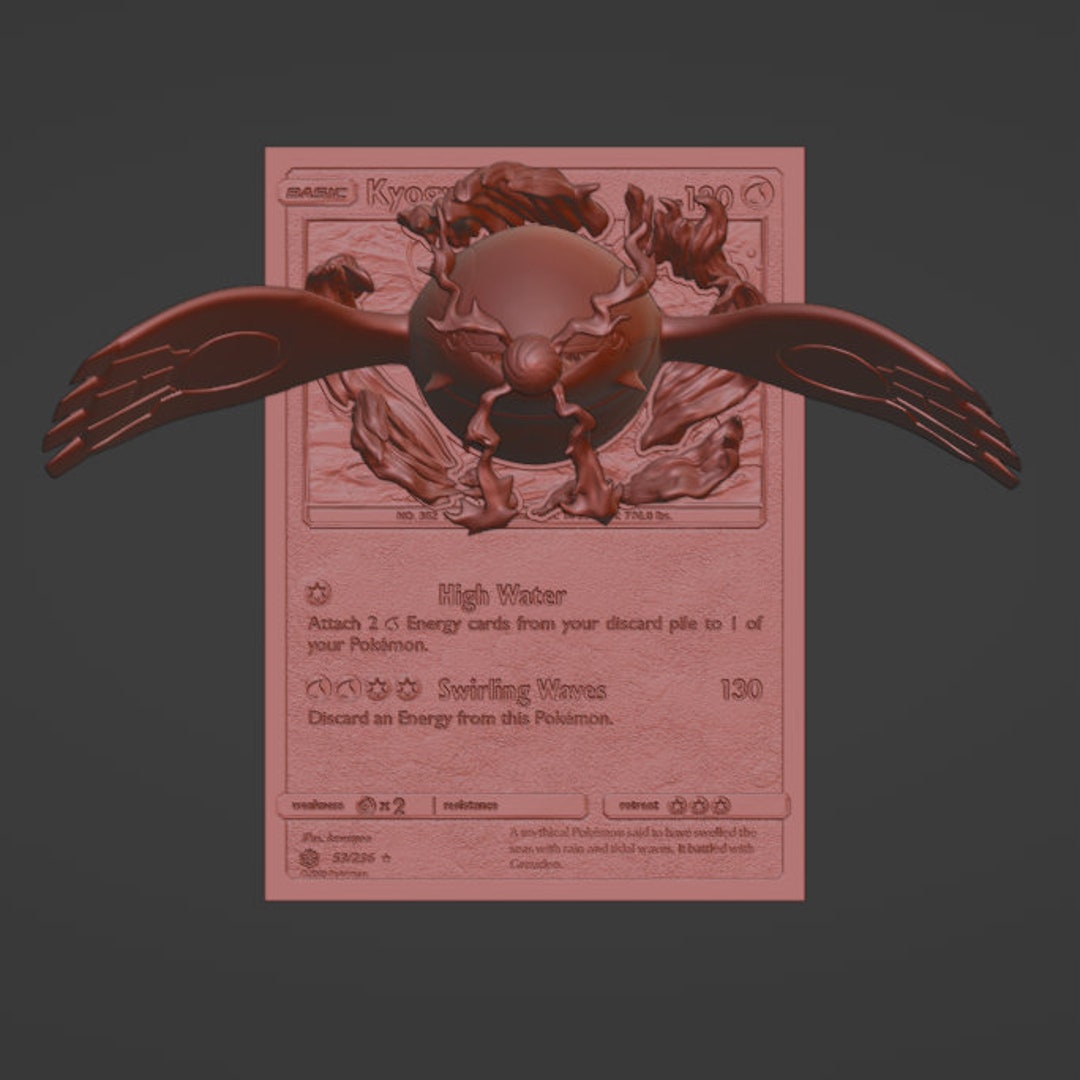 Kyogre - 3D / 4D Card - Custom 3D Printing File - Pokemon - Etsy