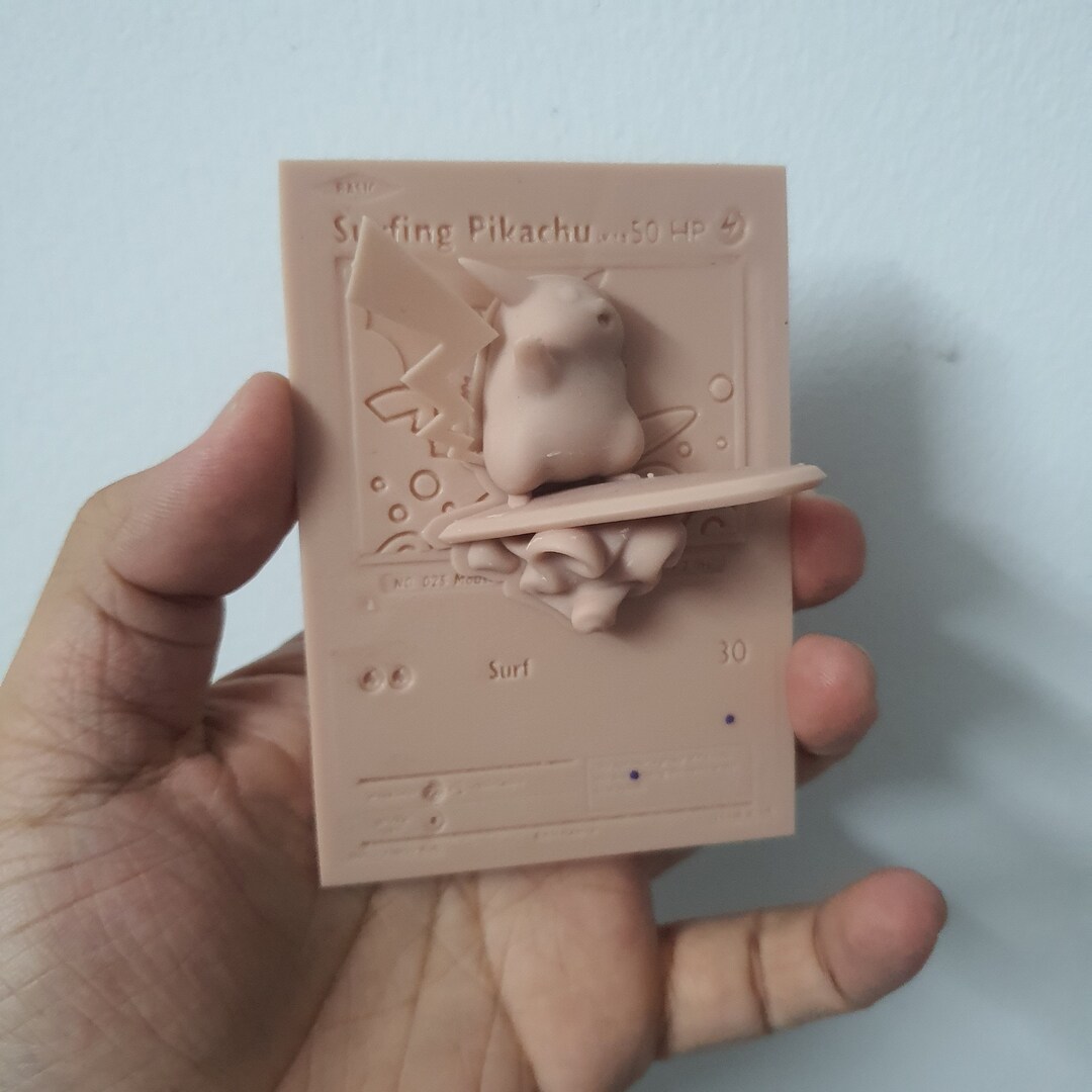 Surfing Pikachu - 3D / 4D Card - Custom 3D Printing File - Pokemon - Etsy