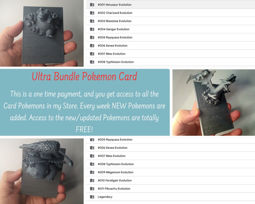 Ultra Bundle 3D / 4D Card - Custom 3D Printing File - Pokemon - Etsy