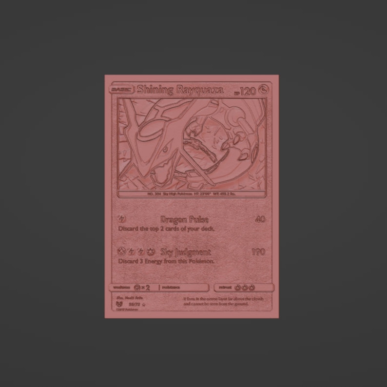 Shining Rayquaza - 3D / 4D Card - Custom 3D Printing File - Pokemon - Etsy