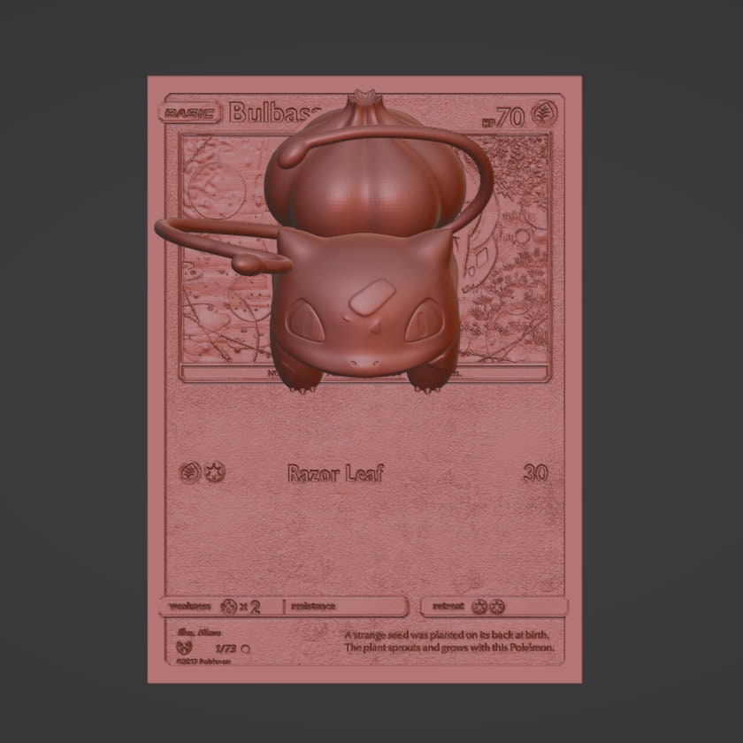 Venusaur Evolution Pack 01 - 3D / 4D Card - Custom 3D Printing File ...