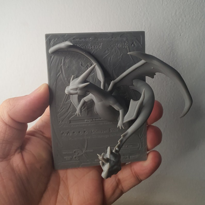 MEGA Charizard Y EX 3D / 4D Card Custom 3D Printing File Pokemon - Etsy ...