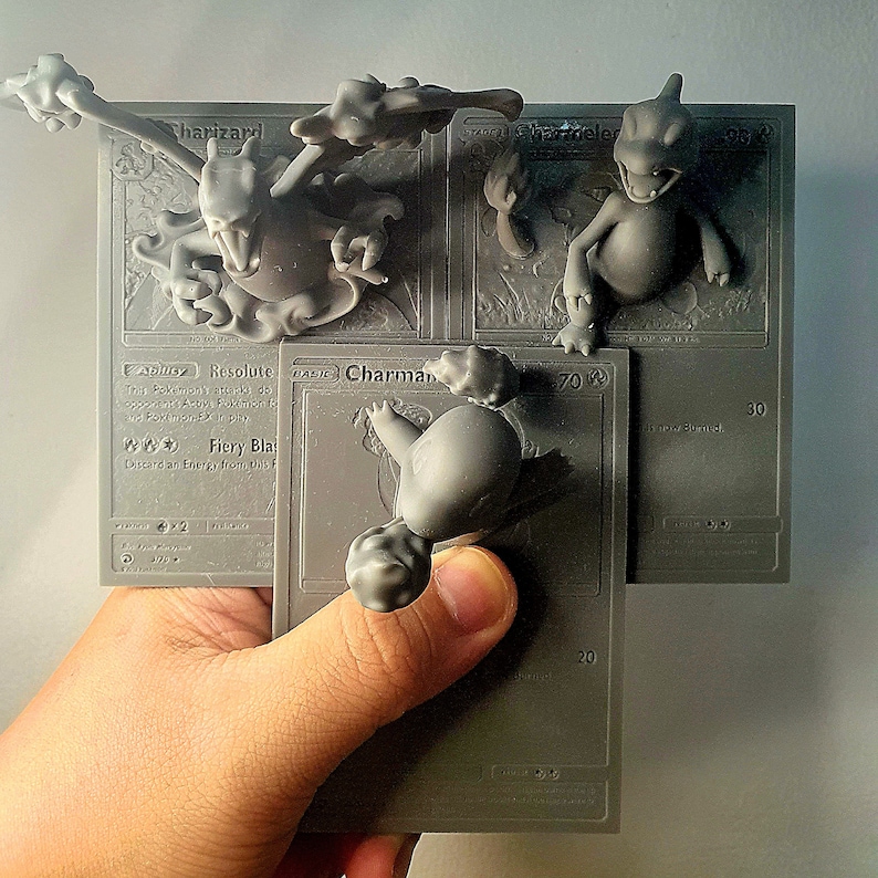 Charizard Evolution Pack 01 3D / 4D Card Custom 3D Printing File ...