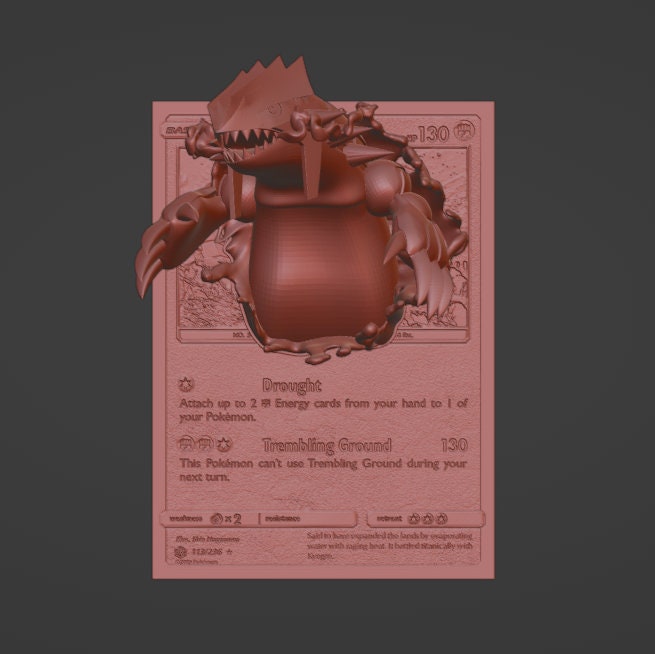 Groudon - 3D / 4D Card - Custom 3D Printing File - Pokemon - Etsy