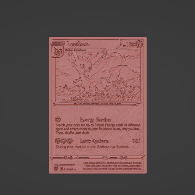 Leafeon 3D / 4D Card Custom 3D Printing File Pokemon - Etsy