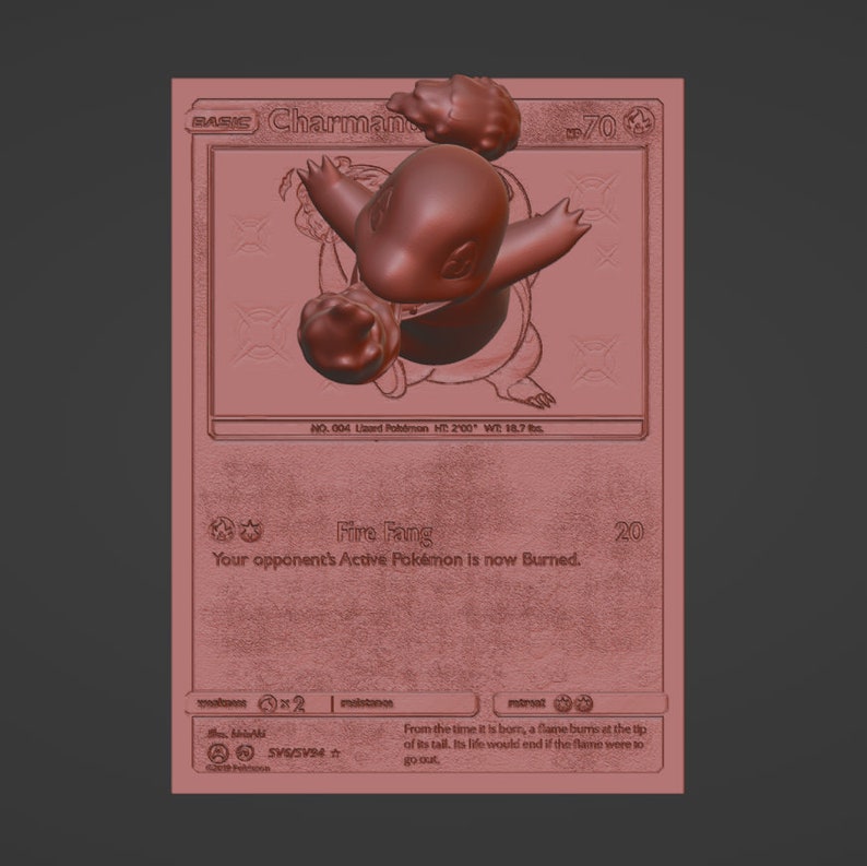 Charizard Evolution Pack 01 3D / 4D Card Custom 3D Printing File ...