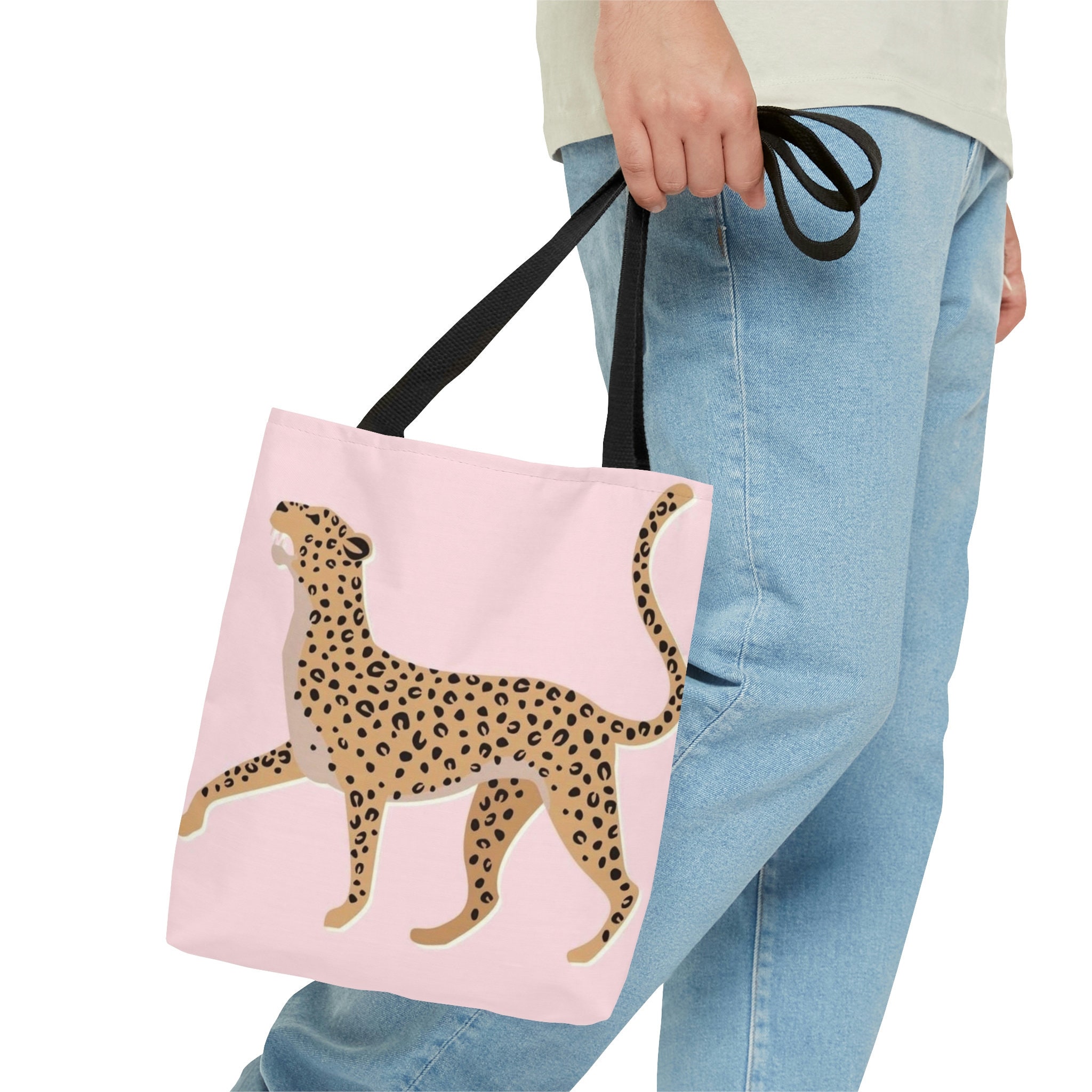 AOP Tote Bag Pink Animal Leopard Print - Etsy