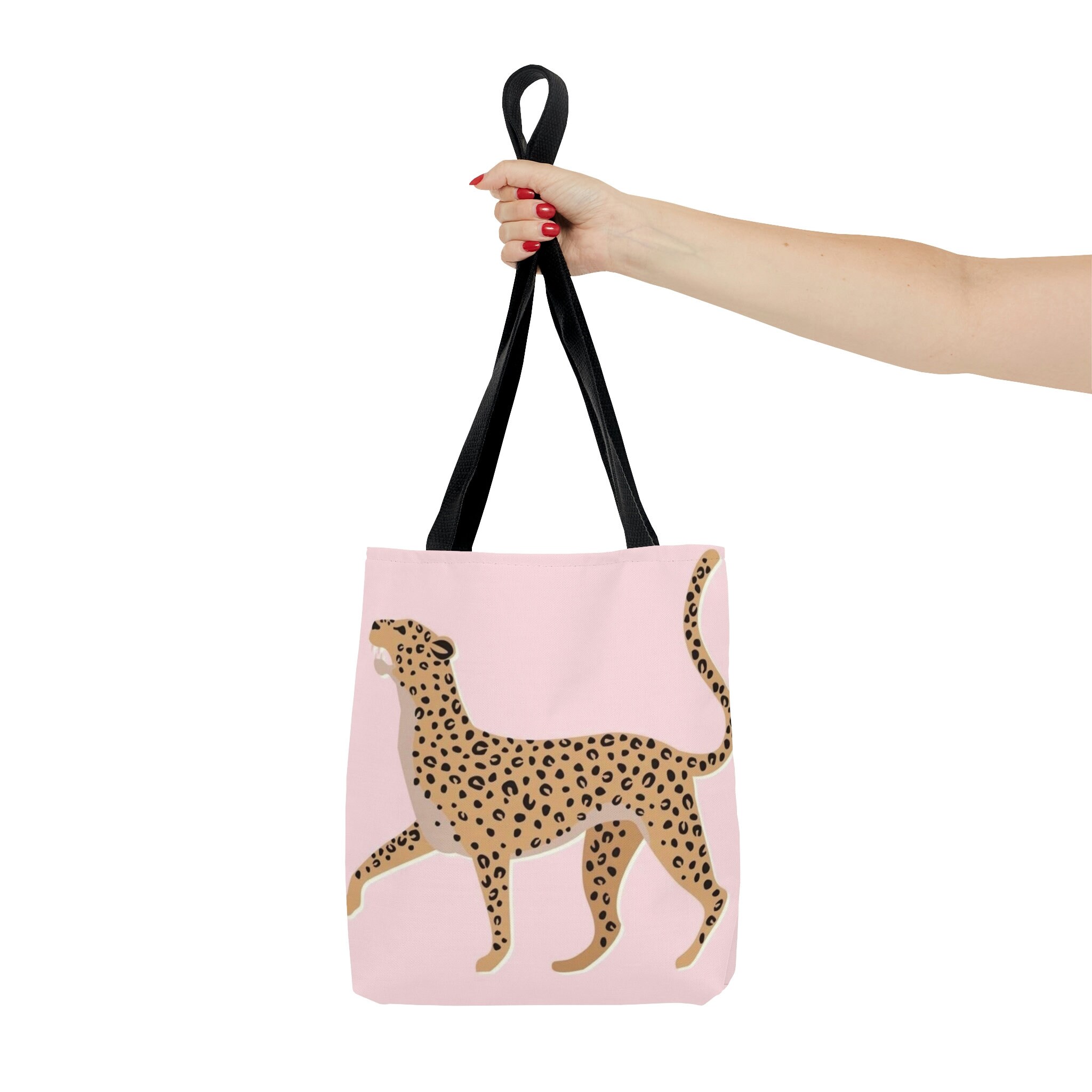 AOP Tote Bag Pink Animal Leopard Print - Etsy