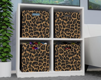 Cheetah Felt Storage Box, Modern Cheetah Animal Print Storage, Trendy ...