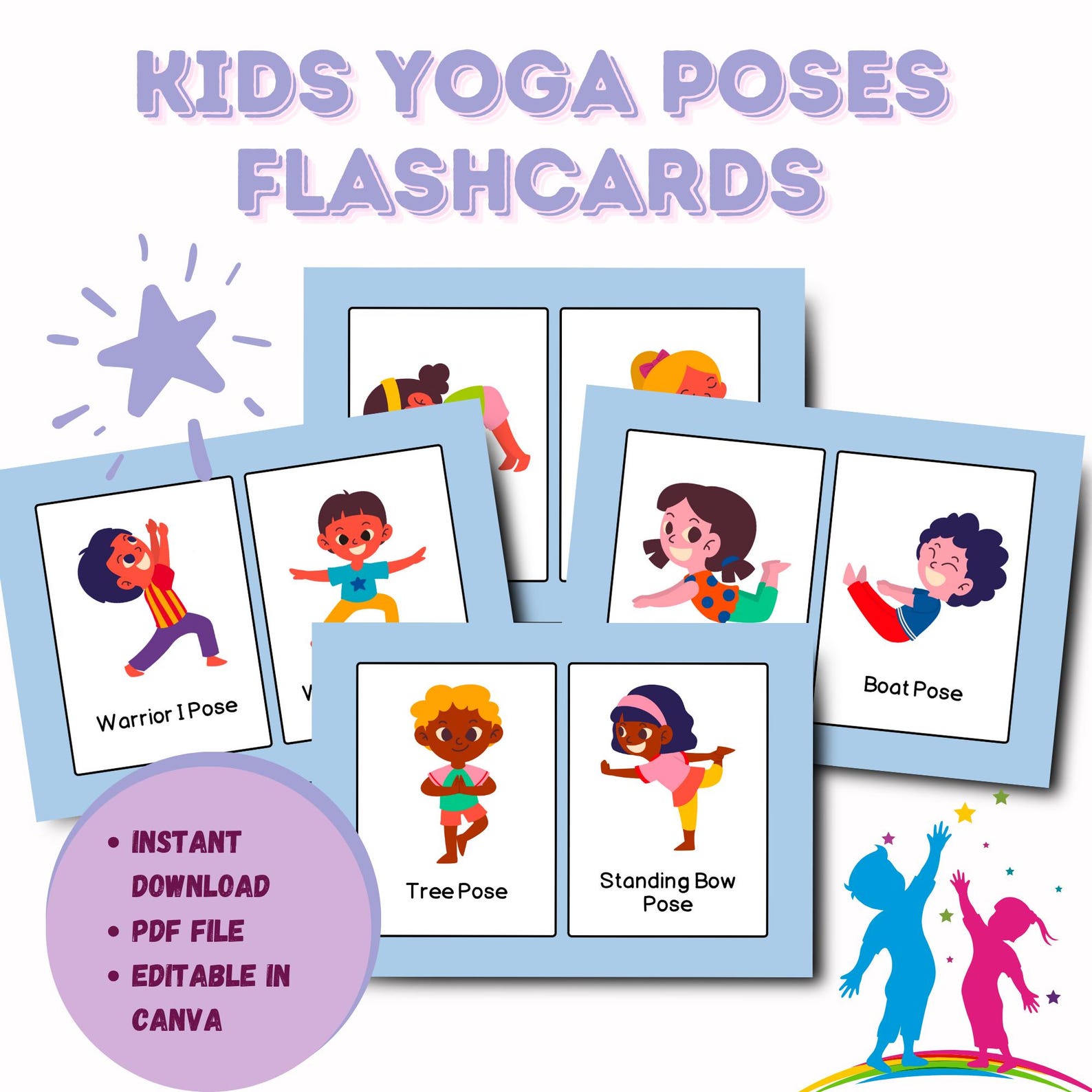 Kids Yoga Cards | Yoga Flashcards | Calm Down Activity | Kids Movement ...
