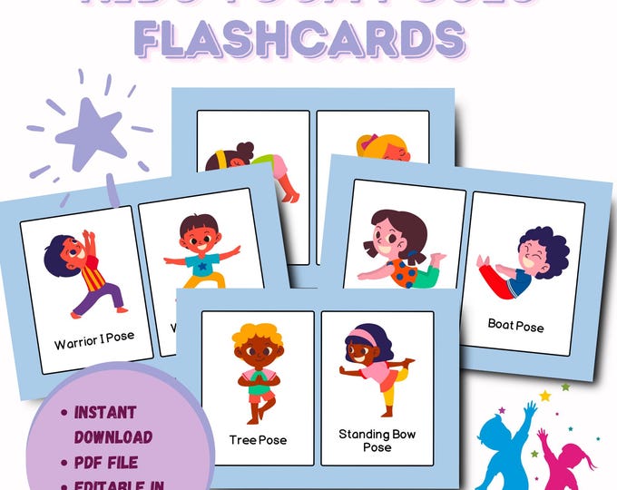 Kids Yoga Cards | Yoga Flashcards | Calm Down Activity | Kids Movement ...