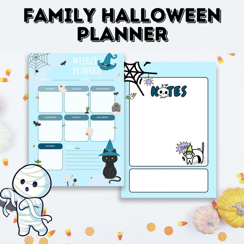 Halloween Daily Planner - Printable & Digital PDF | Spooky Cute Planner ...