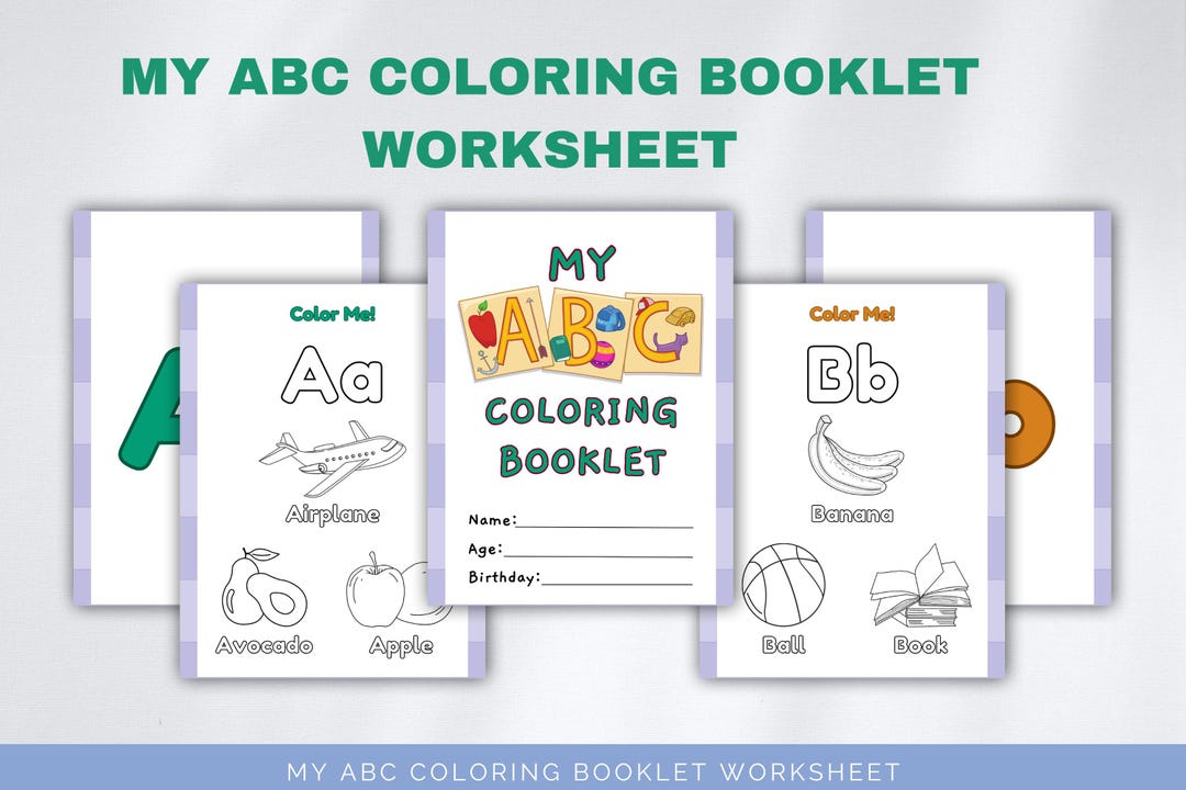 ABC Coloring Booklet | Worksheet Coloring Book for Kids | Alphabet ...