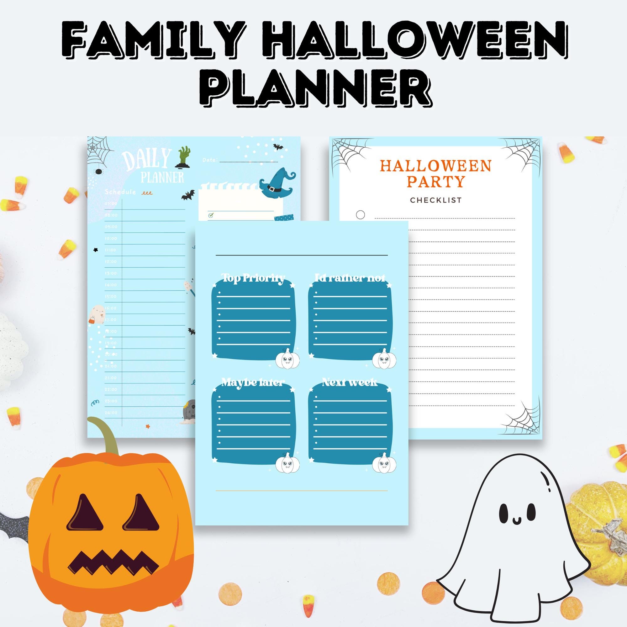 Halloween Daily Planner - Printable & Digital PDF | Spooky Cute Planner ...