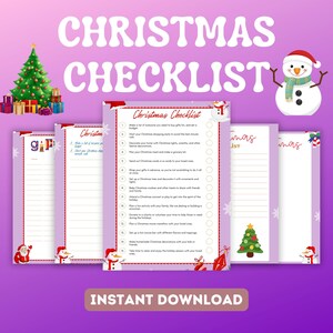 Christmas Checklist | Christmas Wish List | Editable Template | Instant ...