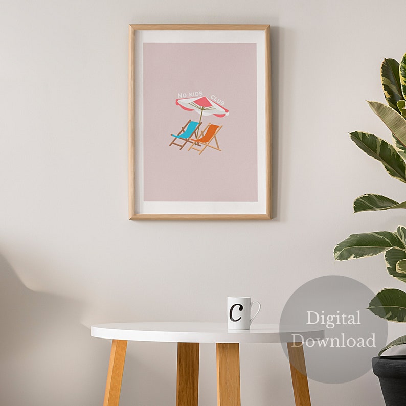 No Kids Club Childfree Printable Poster, Childfree Digital Art ...