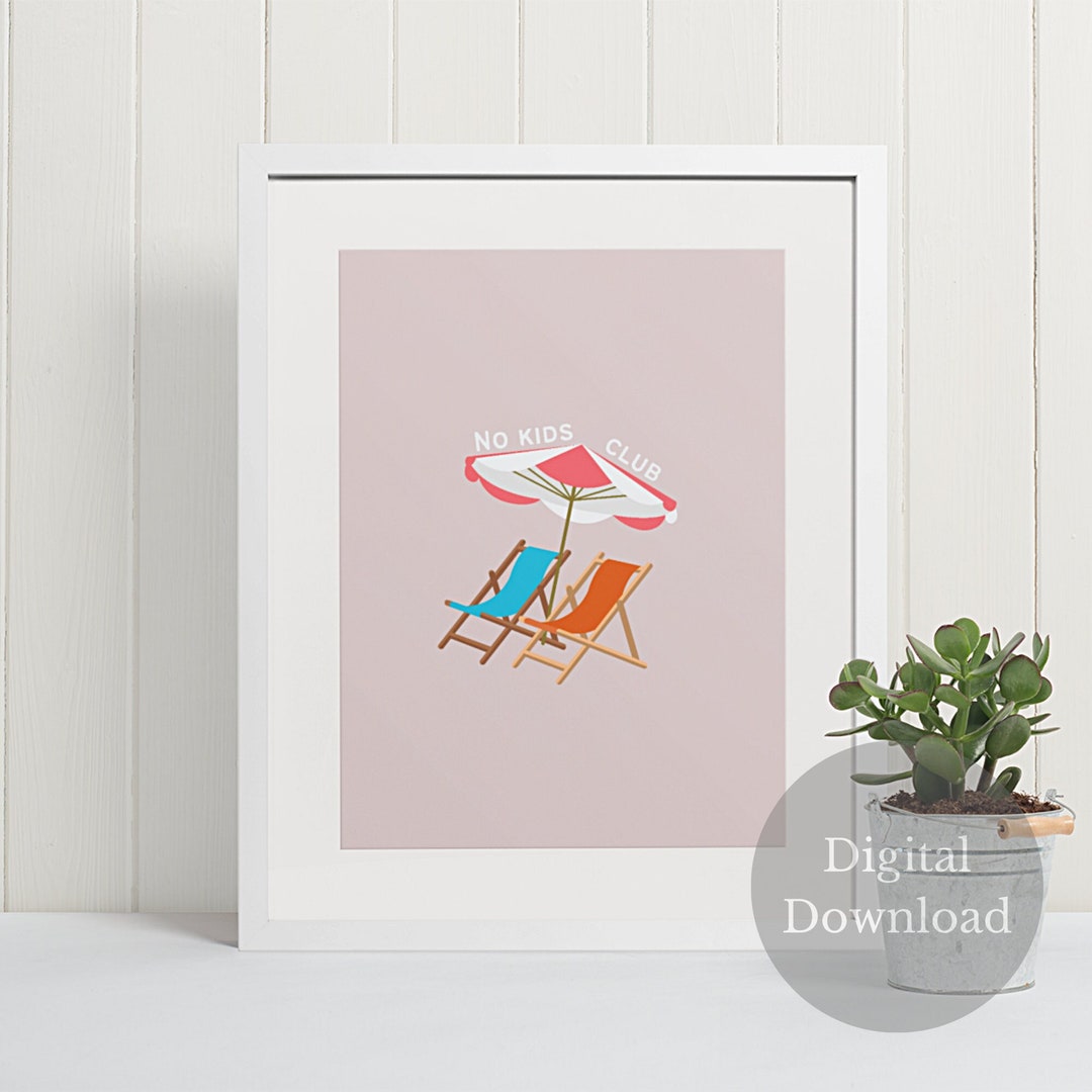 No Kids Club Childfree Printable Poster, Childfree Digital Art ...