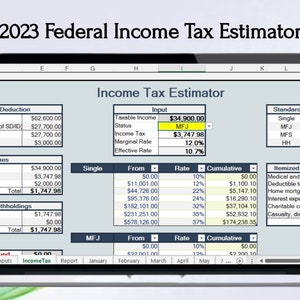 2024 Income Tax Estimator and Budgeting Excel Spreadsheet - Etsy
