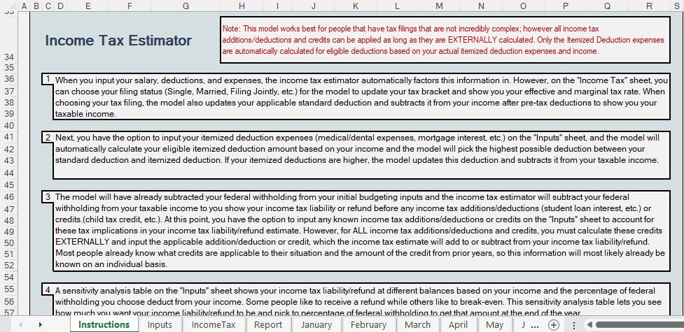 2024 Income Tax Estimator and Budgeting Excel Spreadsheet - Etsy