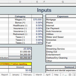 2024 Income Tax Estimator and Budgeting Excel Spreadsheet - Etsy