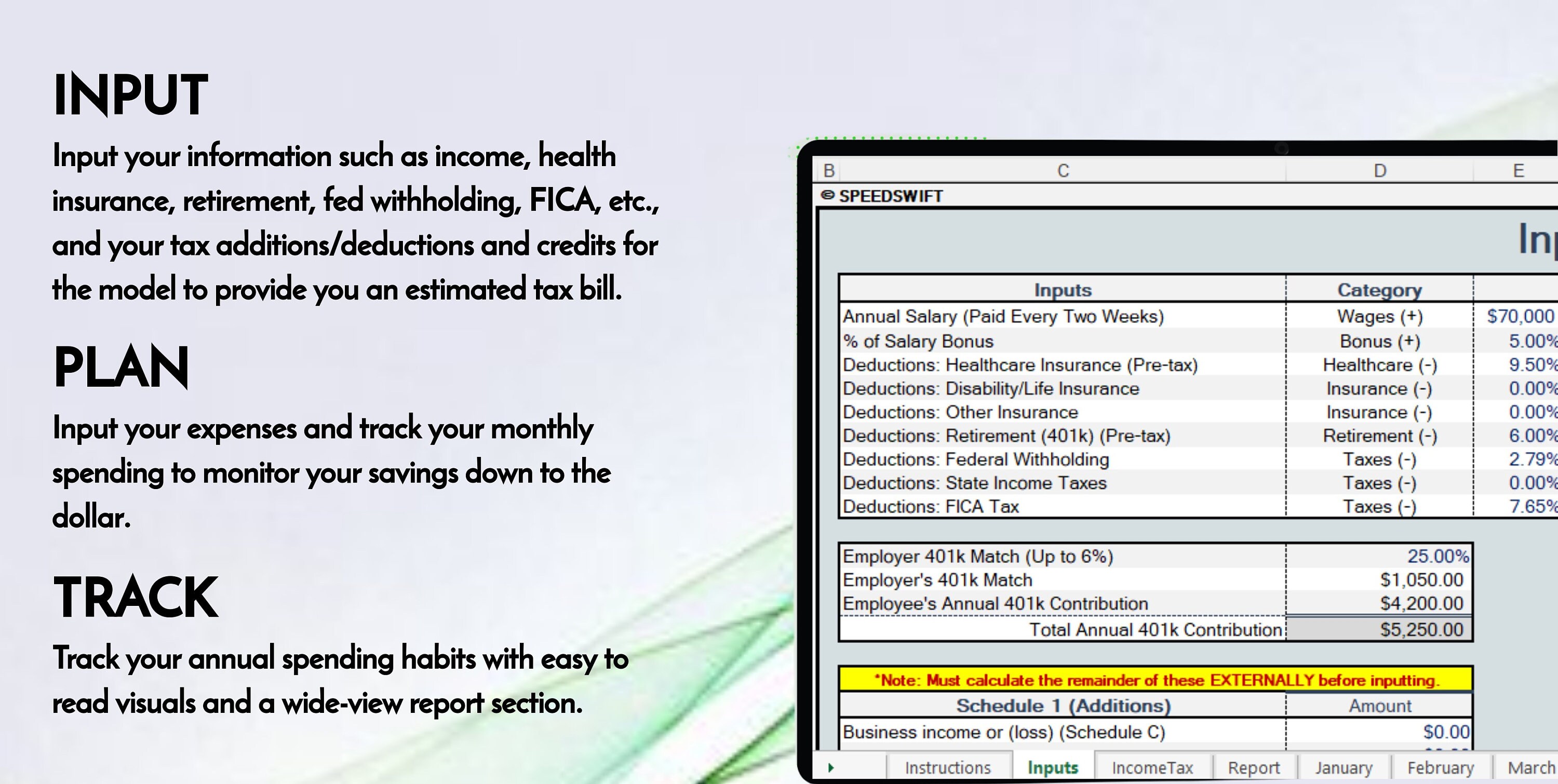 2024 Income Tax Estimator and Budgeting Excel Spreadsheet - Etsy